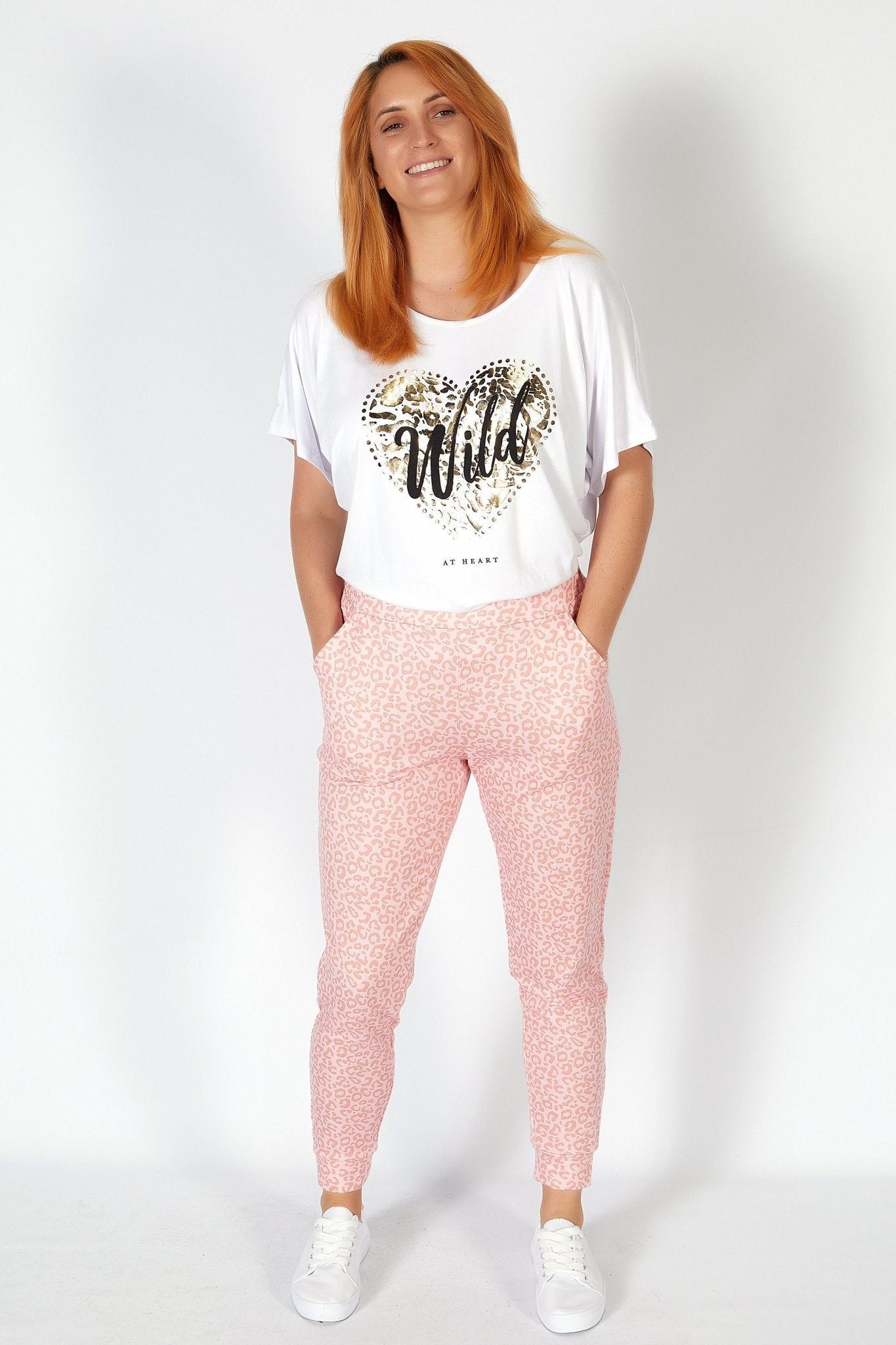 Lindsay Jogger in Pink Ocelot | Betty Basics | Hey Sara